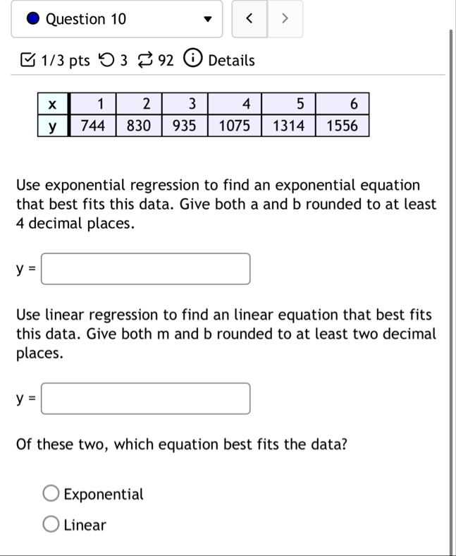 Solved Question 101/3 | Chegg.com