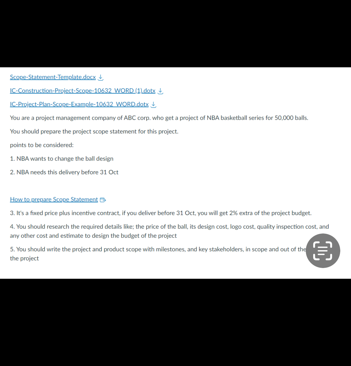 Solved IC-Project-Plan-Scope-Example-10632 ﻿WORD.dotx | Chegg.com