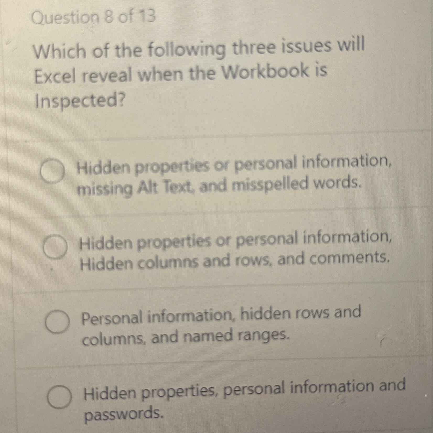 Solved Question 8 ﻿of 13Which of the following three issues | Chegg.com