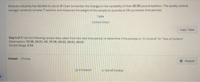 Solved Richards Industries has decided to use an R-Chart to | Chegg.com