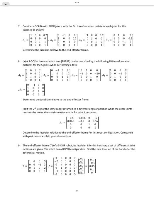 Solved 1. Write the differential operator matrix Δ for the | Chegg.com