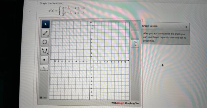 Solved Graph the function. θ(x)={x+3,21x−5,x≤−3x>−3 Graph | Chegg.com