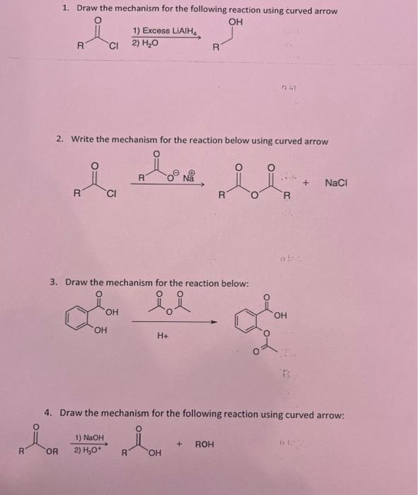 Solved 1. Draw the mechanism for the following reaction | Chegg.com
