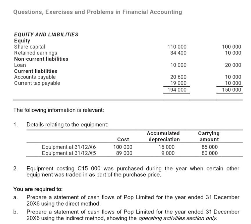 Solved E20 - 3Questions, Exercises and Problems in Financial | Chegg.com
