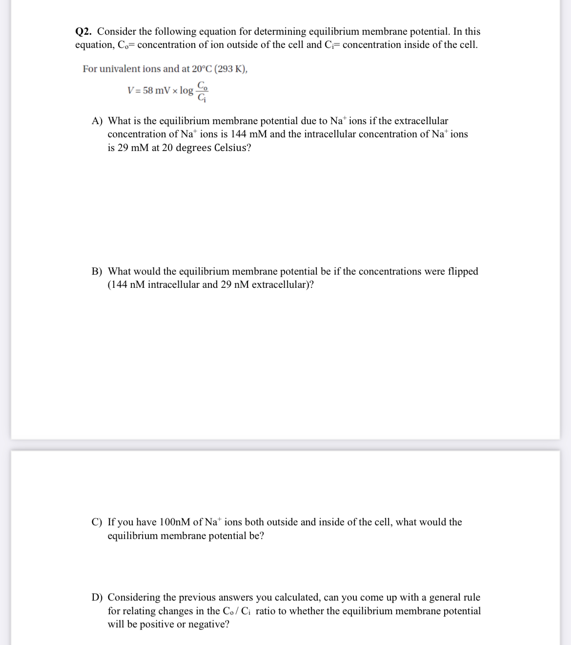 Solved Q2. ﻿Consider the following equation for determining | Chegg.com