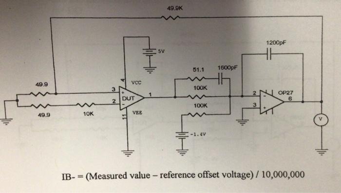 Solved IB- = (Measured value − reference offset voltage | Chegg.com