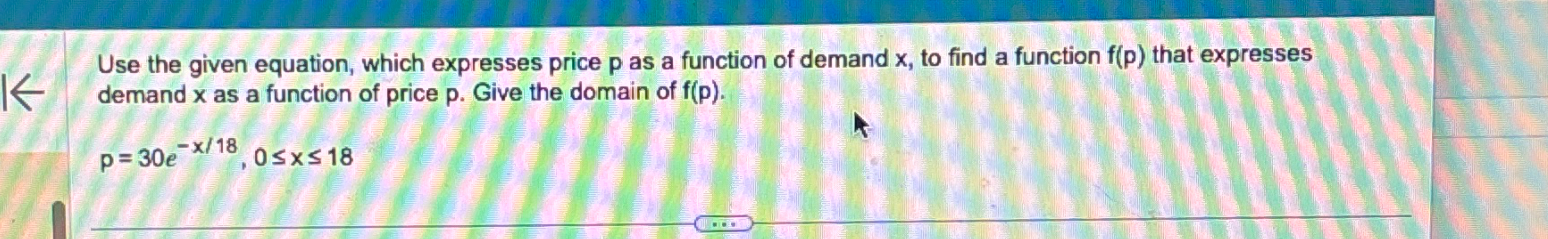 Solved Use the given equation, which expresses price p ﻿as a | Chegg.com
