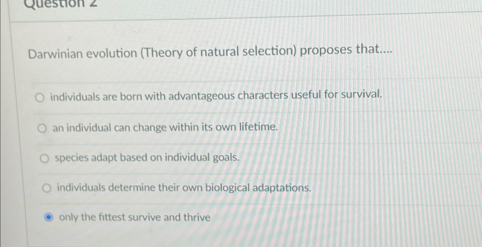 Solved Darwinian evolution (Theory of natural selection) | Chegg.com