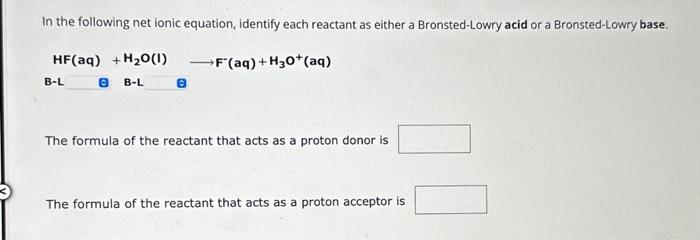 Solved In the following net ionic equation, identify each | Chegg.com