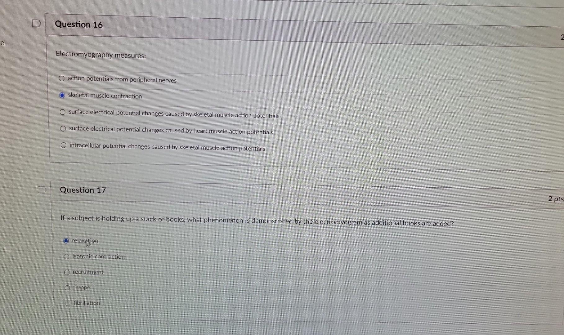 Solved Electromyography measures: action potentials from | Chegg.com