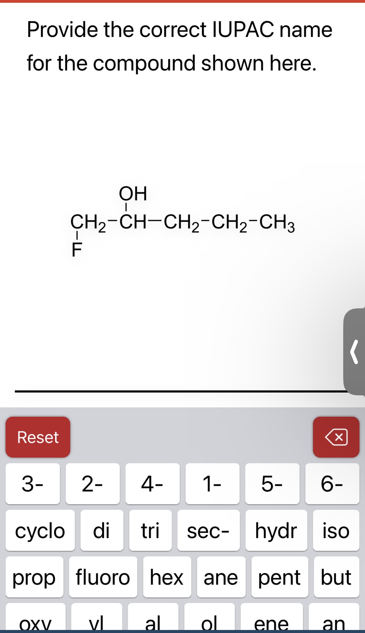 Solved Provide the correct IUPAC name for the compound shown | Chegg.com