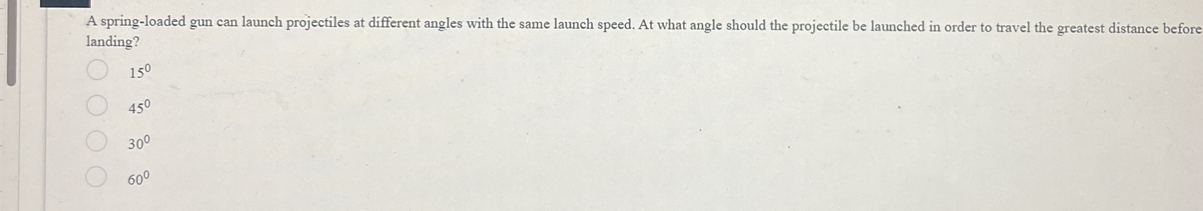 Solved landing?A spring-loaded gun can launch projectiles at | Chegg.com