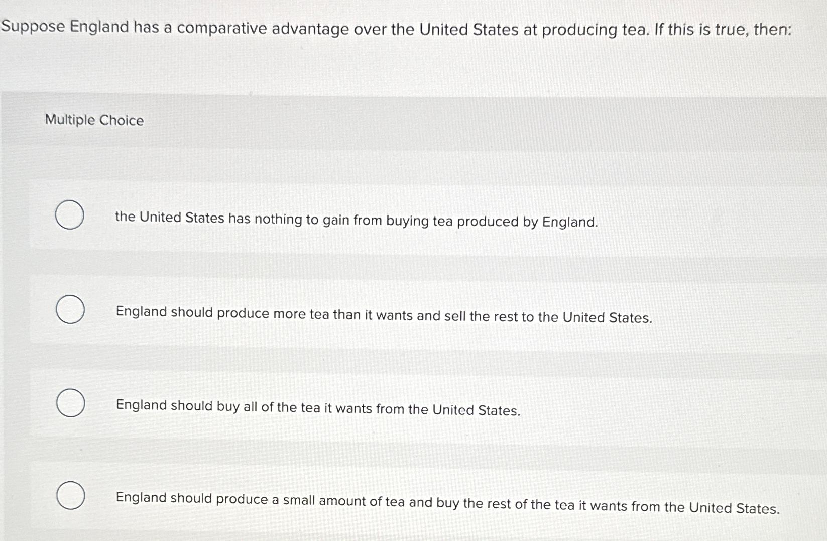 Solved Suppose England has a comparative advantage over the | Chegg.com