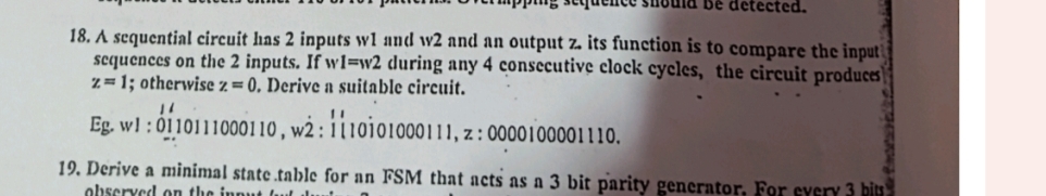Solved A sequential circuit has 2 ﻿inputs w1 ﻿and w2 ﻿and an | Chegg.com