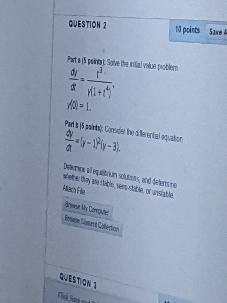Solved QUESTION 2 10 points Save A Parta (5 points): Solve | Chegg.com