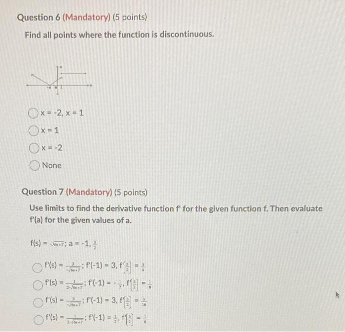 Solved Find all points where the function is discontinuous. | Chegg.com