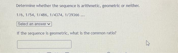 Solved Determine whether the sequence is arithmetic, | Chegg.com