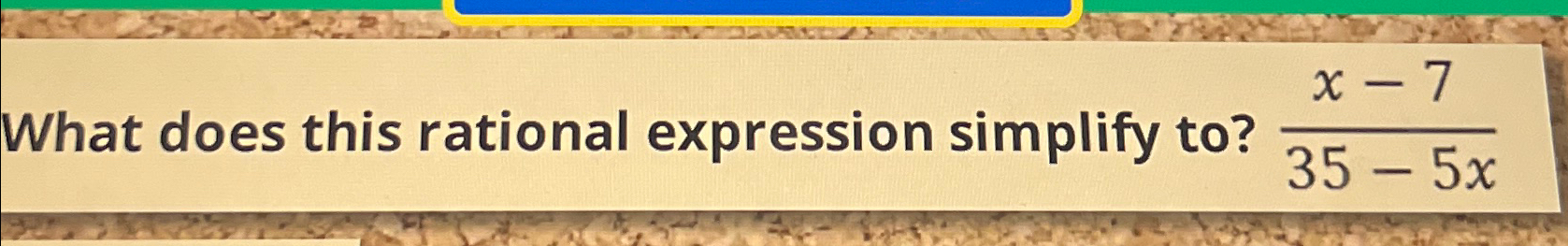 Solved What does this rational expression simplify | Chegg.com