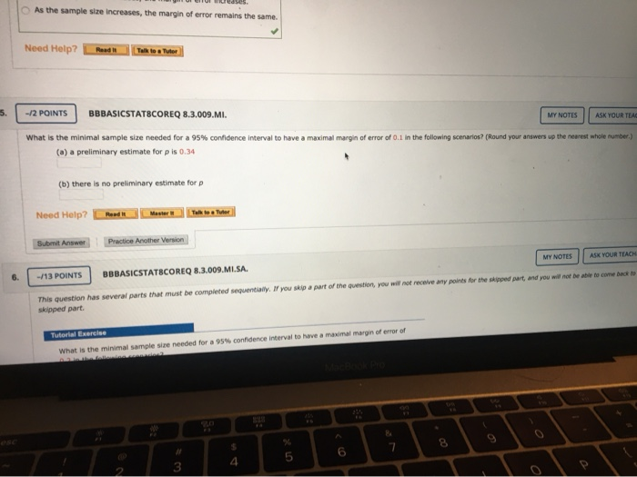 Solved As the sample size increases, the margin of error | Chegg.com