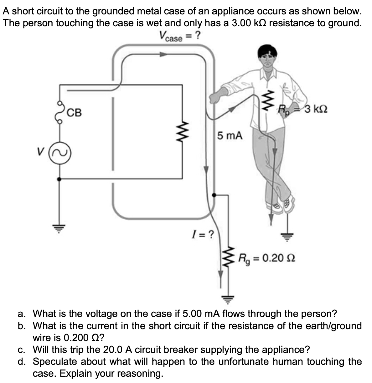 Solved A short circuit to the grounded metal case of an | Chegg.com