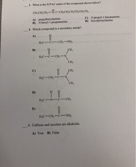 Solved 1. What is the IUPAC name of the compound shown | Chegg.com