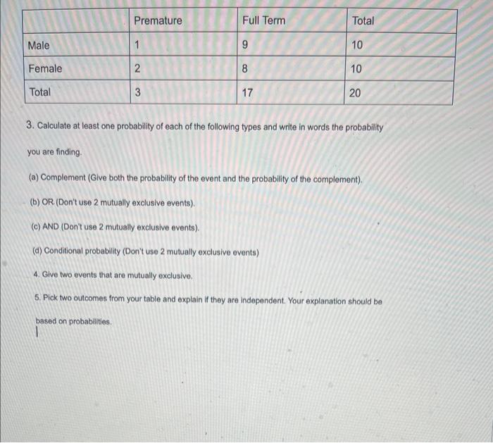 Solved 3. Calculate at least one probability of each of the | Chegg.com