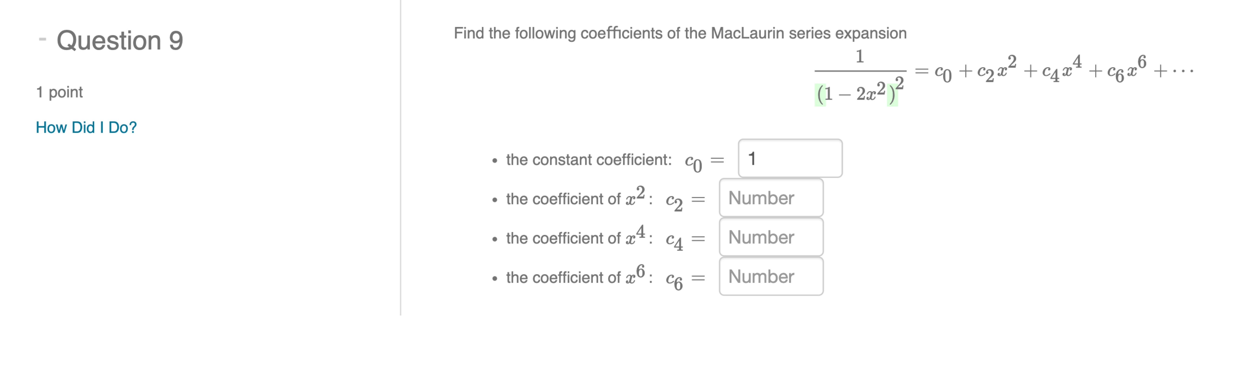 Solved Question 91 ﻿pointHow Did I Do?Find the following | Chegg.com