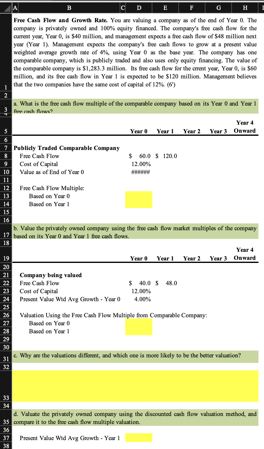 please use Microsoft excel !!!, ﻿please show work in | Chegg.com
