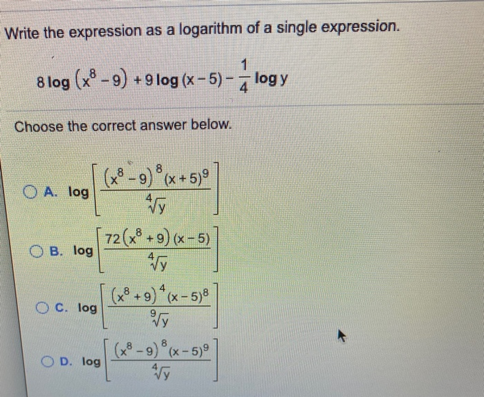 Solved Write the expression as a logarithm of a single | Chegg.com