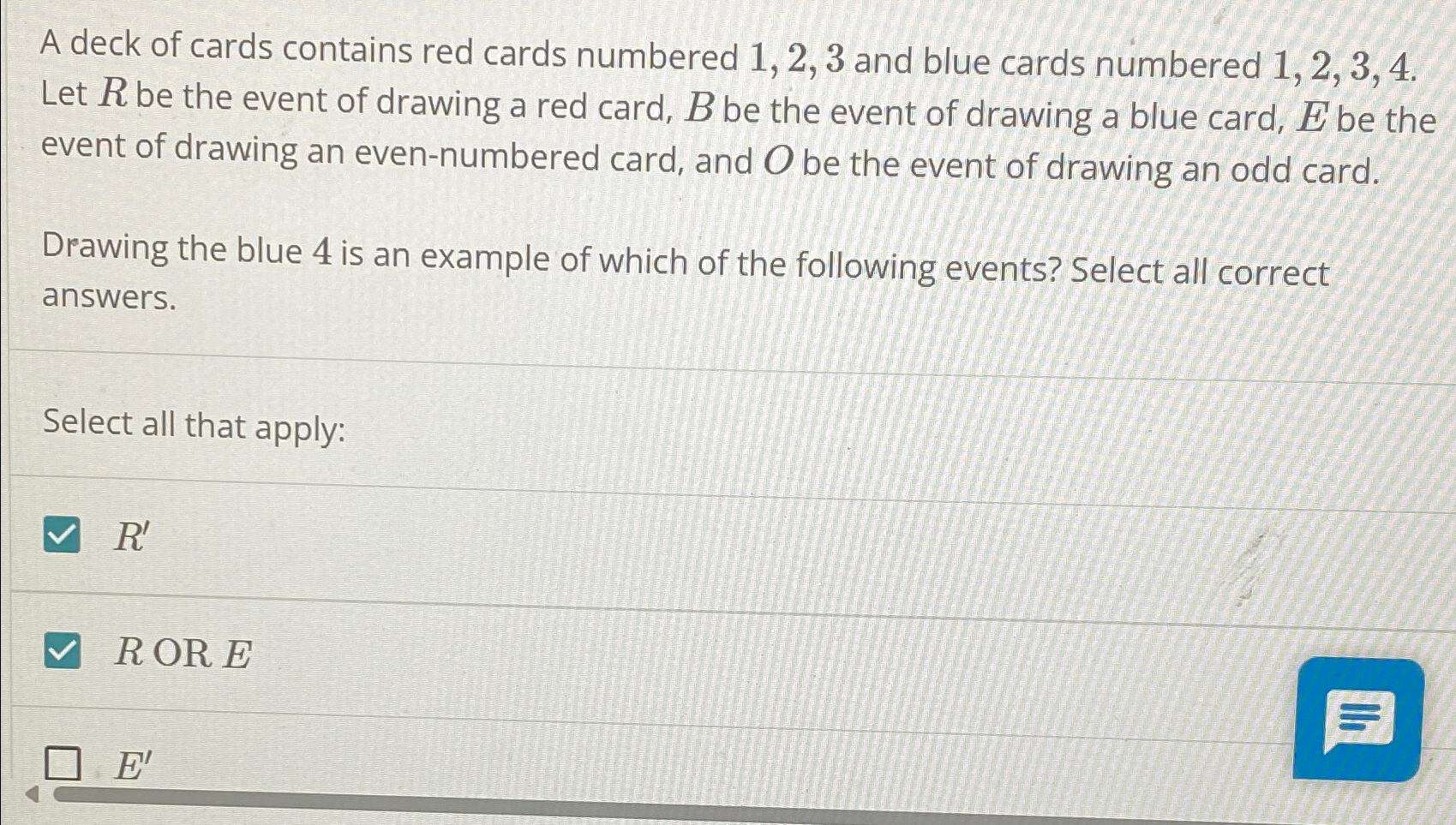 Solved A deck of cards contains red cards numbered 1,2,3 | Chegg.com