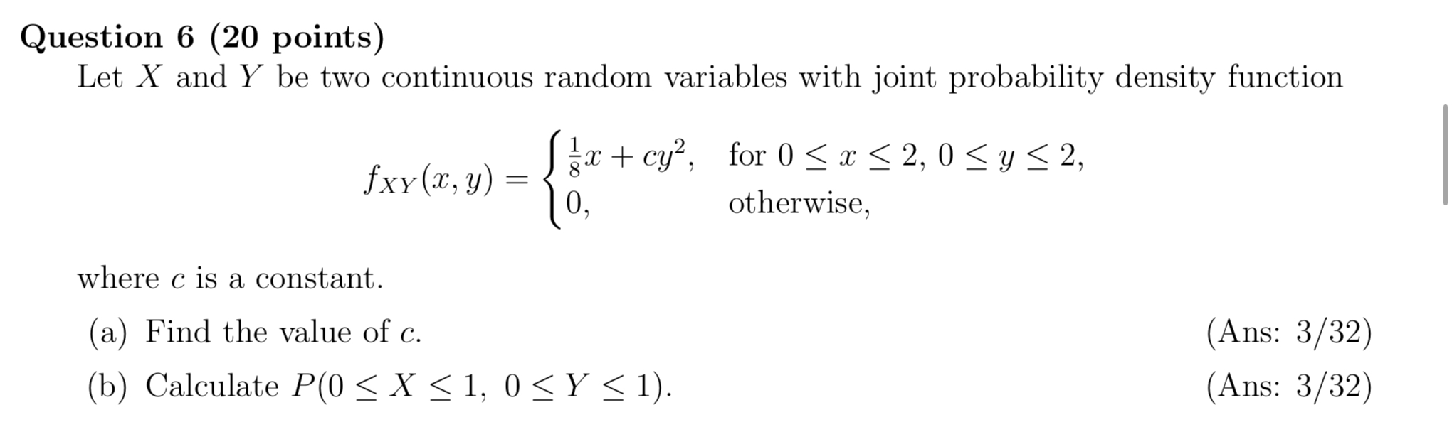 Solved Question 6 ( 20 ﻿points)Let x ﻿and Y be ﻿two | Chegg.com