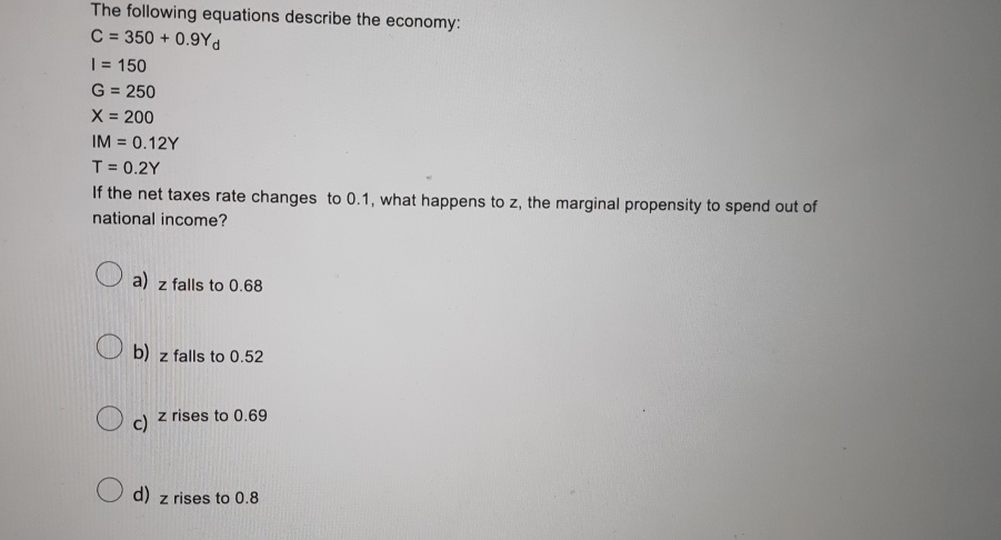 Solved The following equations describe the | Chegg.com