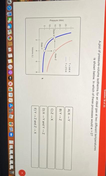 Solved Question 18 of 20 A plot of pressure-volume isotherms | Chegg.com