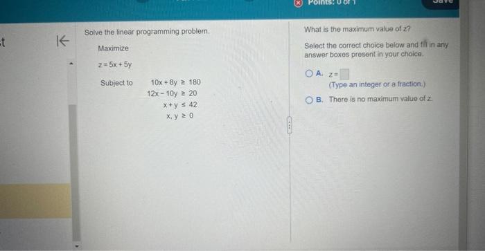 Solved Solve the linear programming problem. What is the | Chegg.com