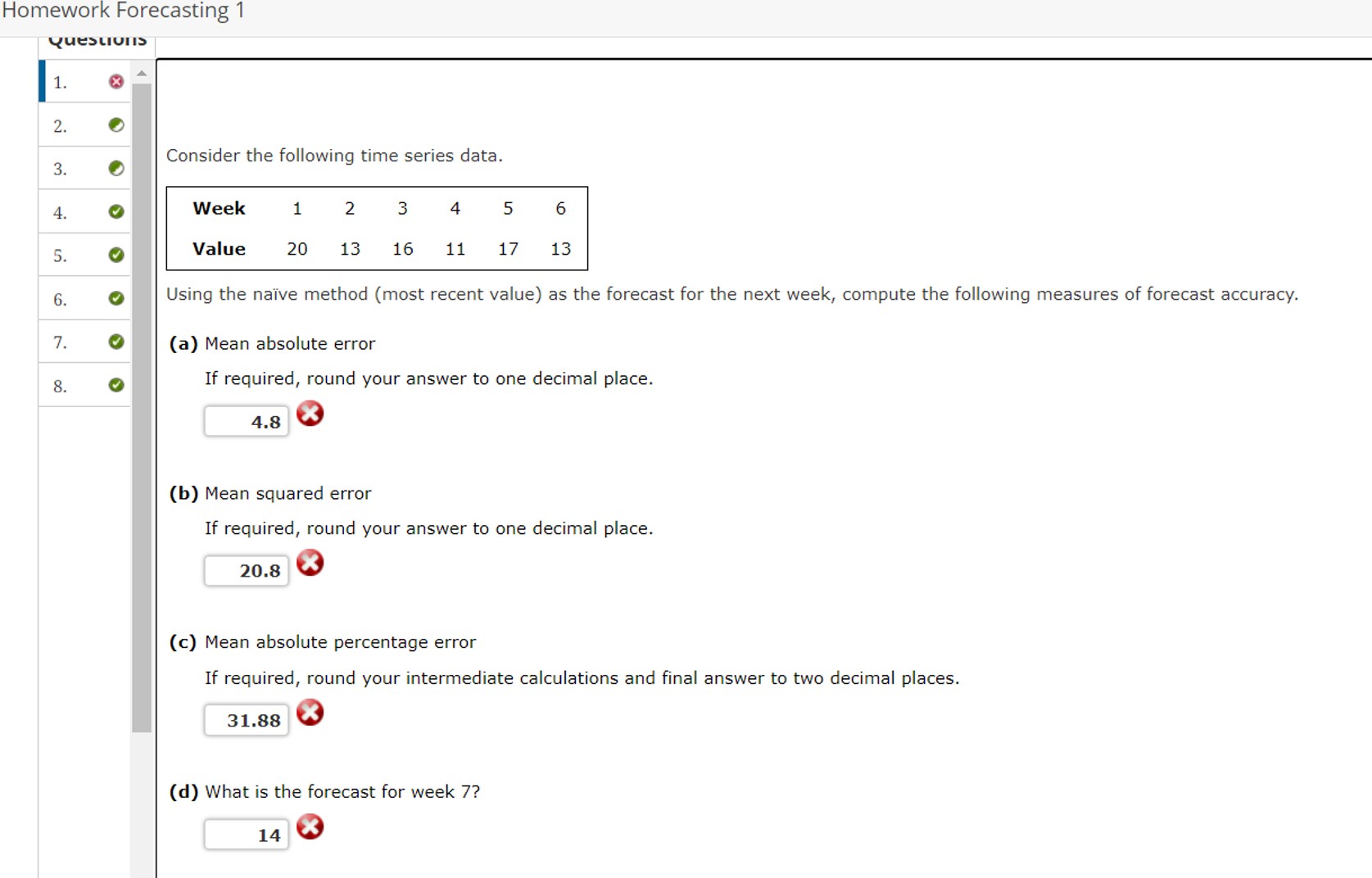 Solved (b) ﻿Mean squared errorIf required, round your answer | Chegg.com