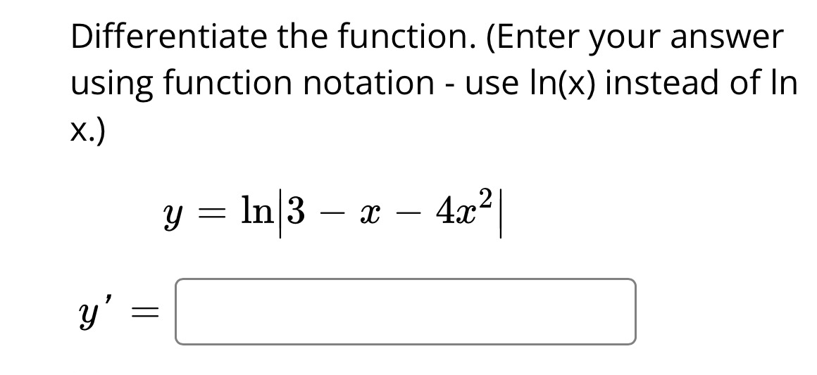 Solved Differentiate the function. (Enter your answer using | Chegg.com