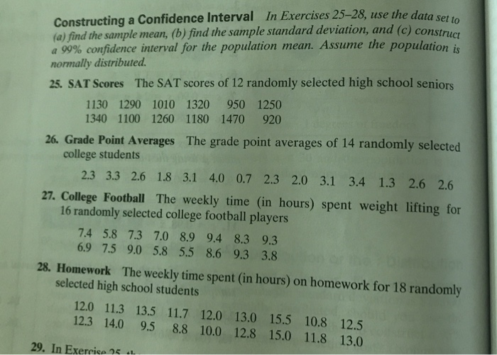 Solved Constructing a Confidence Interval In Exercises | Chegg.com