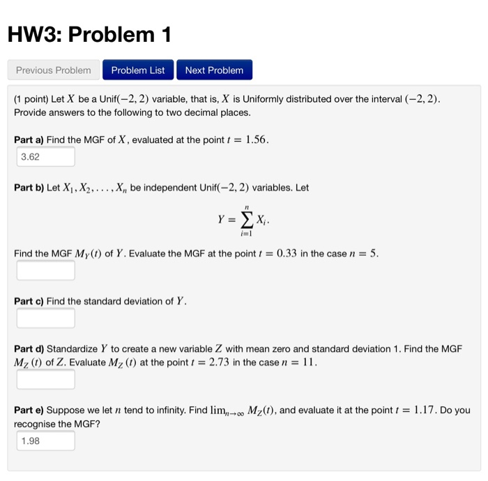 Solved HW3: Problem 1 Previous Problem Problem List Next | Chegg.com