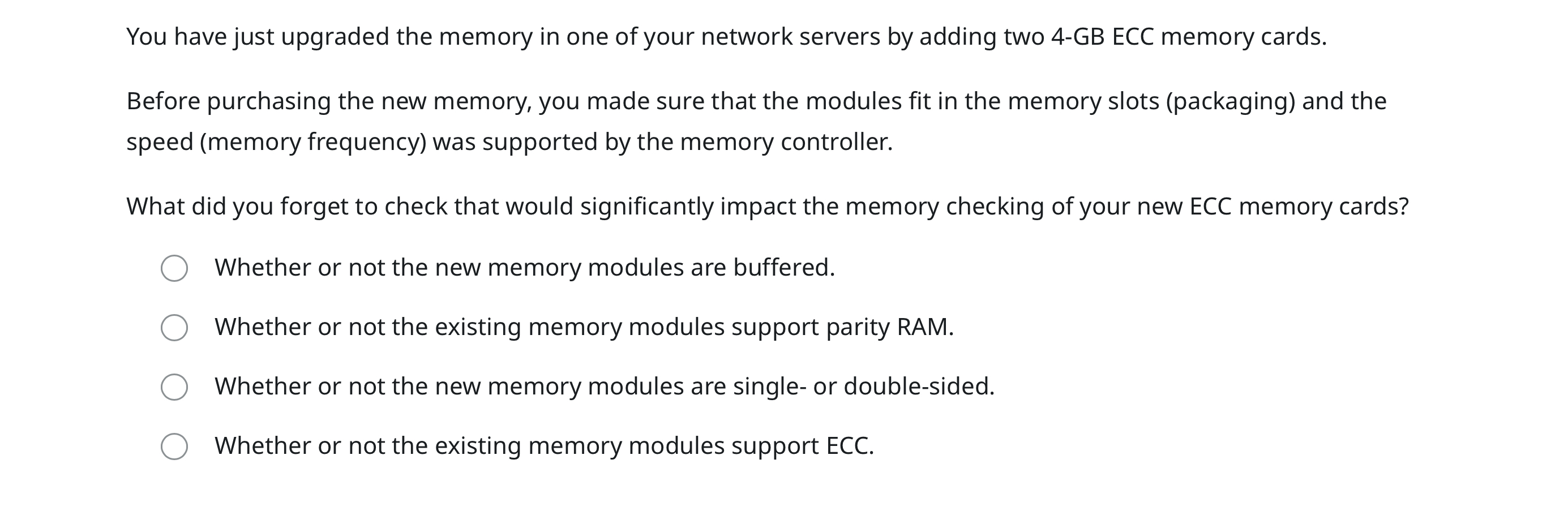 Solved You have just upgraded the memory in one of your | Chegg.com