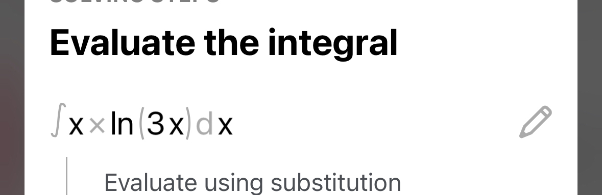 Solved Evaluate the integral∫﻿﻿x×ln(3x)dxEvaluate using | Chegg.com
