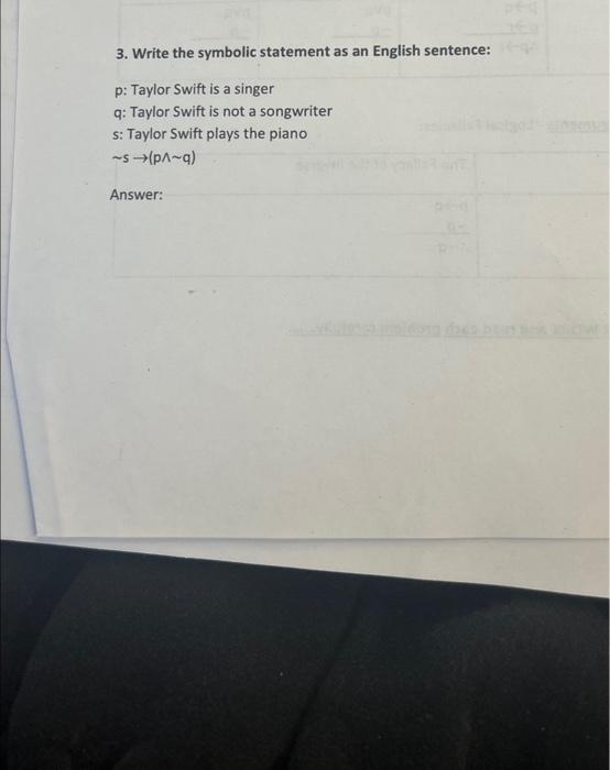 Solved 3. Write the symbolic statement as an English | Chegg.com