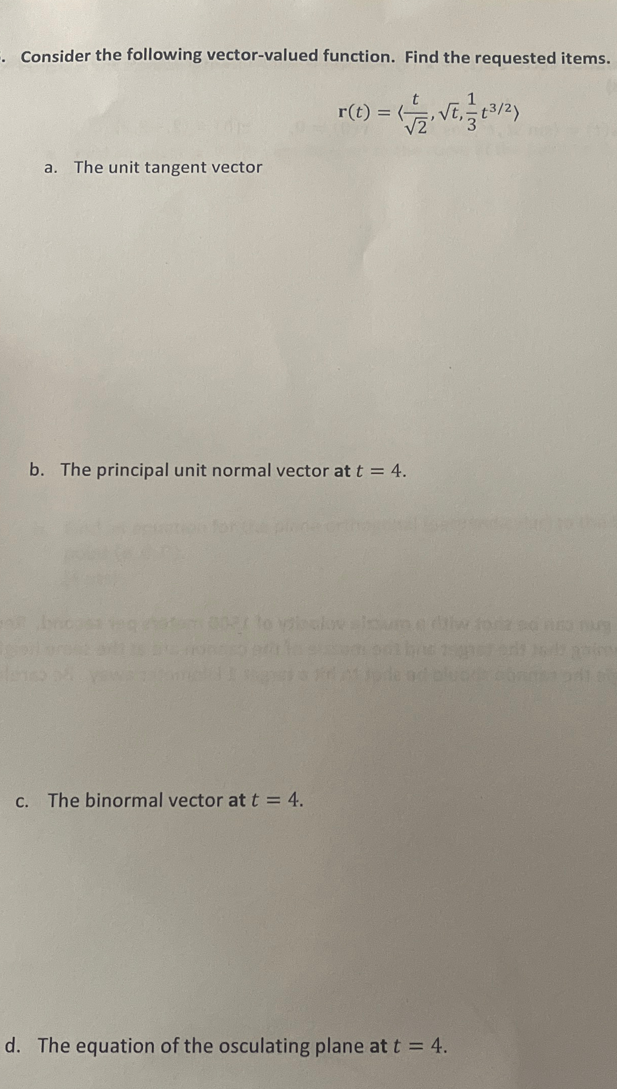 Solved Consider the following vector-valued function. Find | Chegg.com