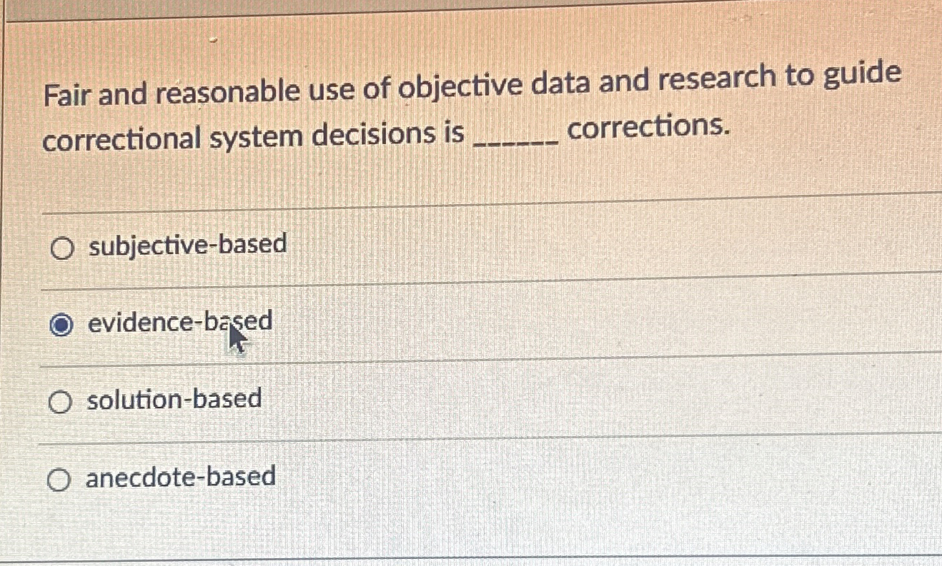 Solved Fair and reasonable use of objective data and | Chegg.com