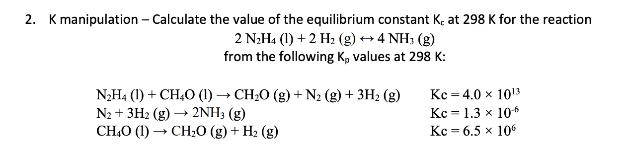 K ﻿manipulation - ﻿Calculate the value of the | Chegg.com