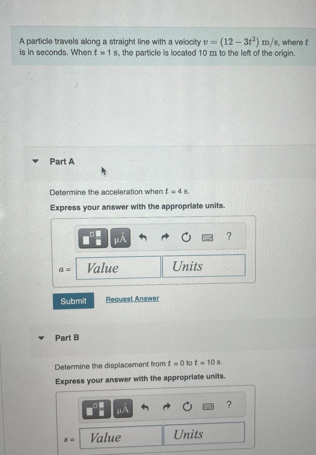 Solved A particle travels along a straight line with a | Chegg.com