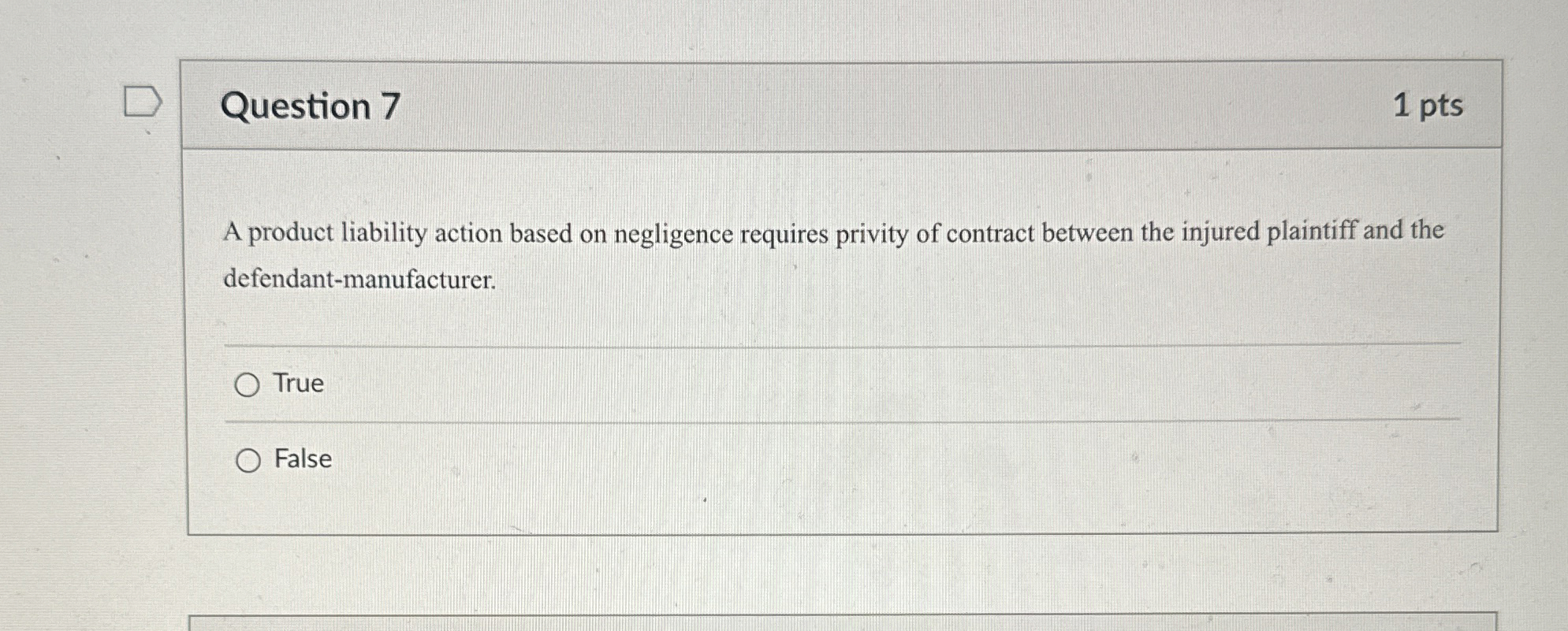 Solved Question 71 ﻿ptsA product liability action based on | Chegg.com