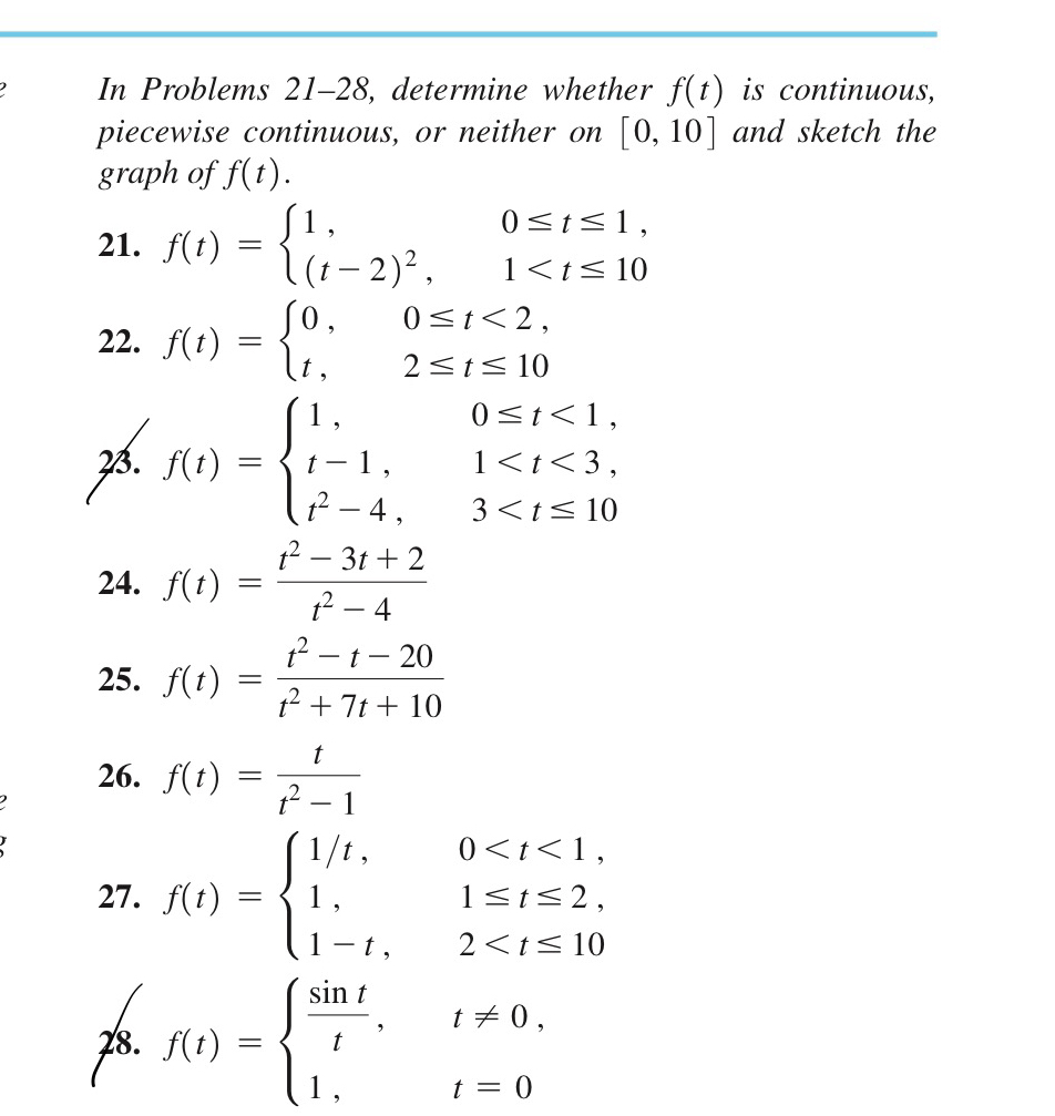 Solved In Problems 21-28, ﻿determine whether f(t) ﻿is | Chegg.com