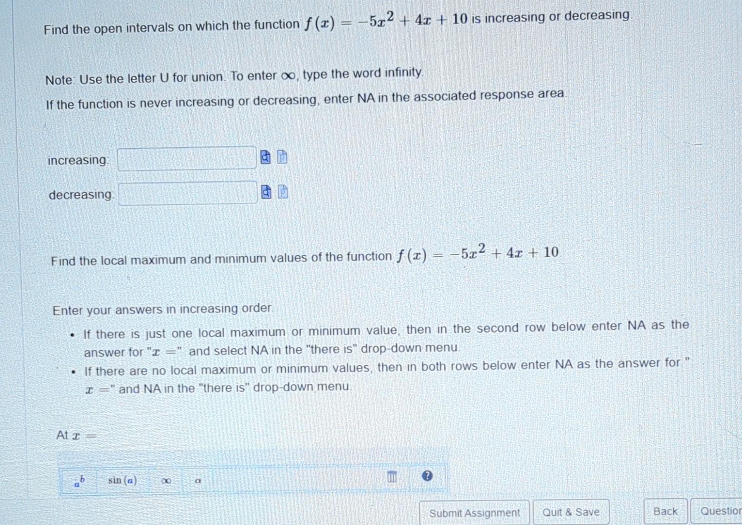 Solved Find the open intervals on which the function | Chegg.com