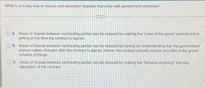 Solved What is one key way to reduce cost-allocation | Chegg.com