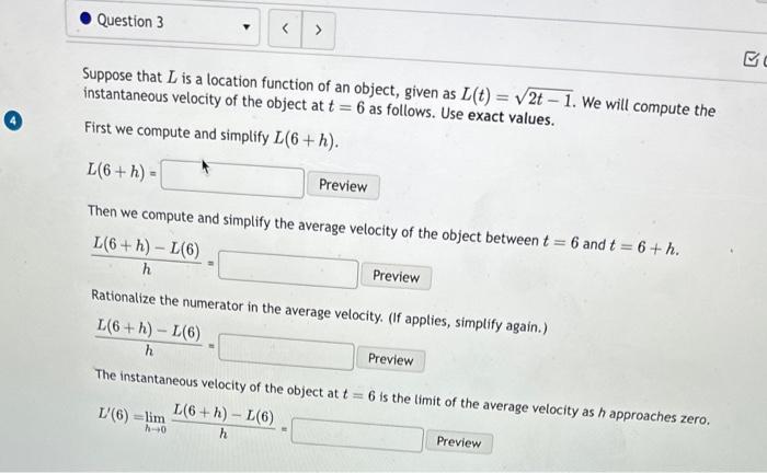 Solved Suppose That L Is A Location Function Of An Object